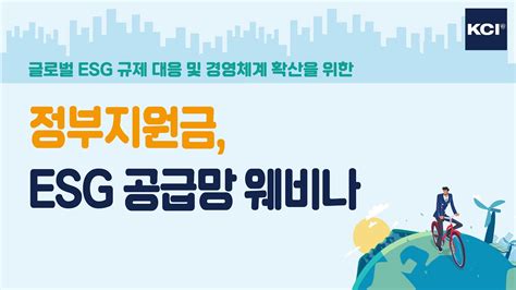 글로벌 Esg 규제 대응 및 경영체계 확산을 위한 정부지원금 Esg 공급망 웨비나 Youtube