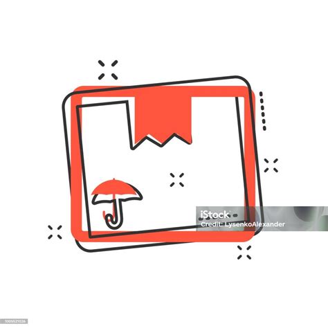 Icône De Boîte Emballage Vector Bande Dessinée Dans Le Style Comique