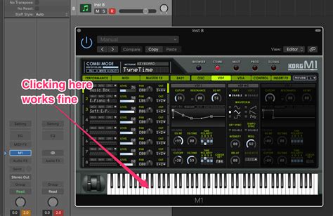 Korg Legacy Collection M1 Plugin Not Responding To Keyboard Logic Pro