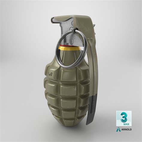 American Mk2 Fragmentation Hand Grenade 3d Model 29 Fbx Obj Ma C4d Max Gltf Blend Upk