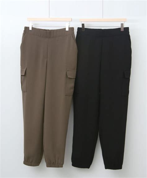 시크온미 40 50대 미시 밴딩 포켓 카고 조커 조거 팬츠 몸빼 가을 편한바지 77 88까지 검정