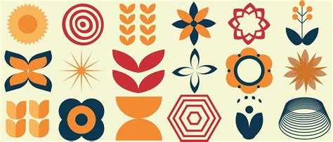 Geometric Floral Pattern With Simple Shapes Spring Vector Background