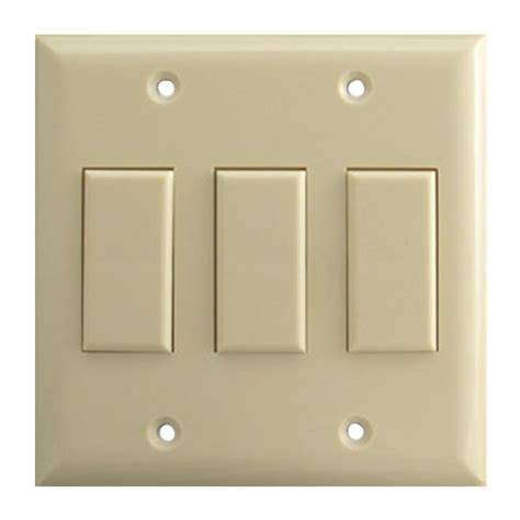 Genesis Series 3 Button Ivory Wall Switch Touch Plate Lighting And Controls