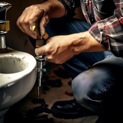 Premium Photo Handyman Using Wrench To Fix