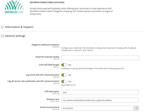 Magento Plugin General Settings