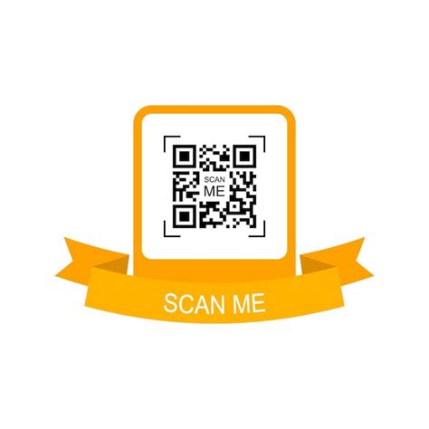 Premium Vector Yellow Frame With Ribbon For Qr Code Creative Concept