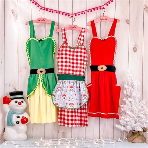 Christmas Santa Claus Apron For Women And Girls Loverdovers