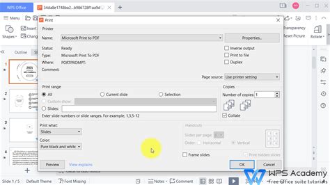 Explanation On Wps Presentation Printing Interface Wps Office Academy
