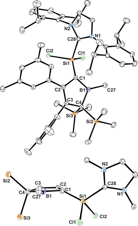 ORTEP Of The Solid State Molecular Structure Of NHC Supported Silylium