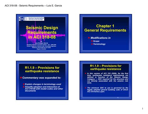 Aci 318 08 Seismic Requirements L E Garcia Pdf