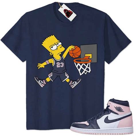 Bart Simpson Slam Dunk Basketball Navy Air Jordan 1 Atmosphere 1s