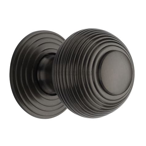 Heritage Brass Cabinet Knob Reeded Design 38mm Matt Bronze Finish Prestige Hardware