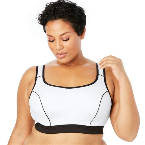 Comfort Choice Comfort Choice Womens Plus Size High Impact Underwire Sport Bra 40 B White