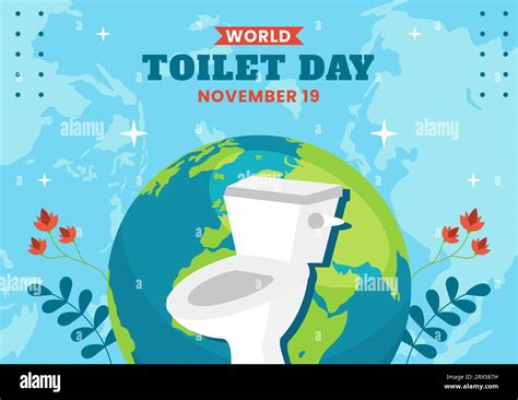 Toilet Day Social Media Illustration Flat Cartoon Hand Drawn Templates