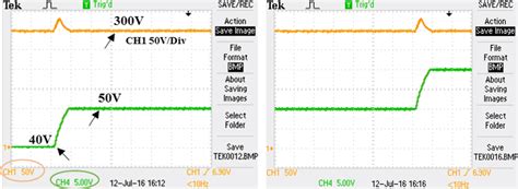 the experimental results of the output voltage for variable vin input