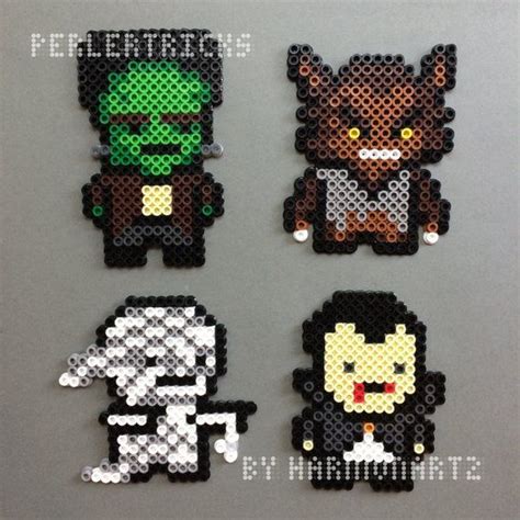 Classic Horror Monsters Perler Bead Magnet Characters Frankensteins