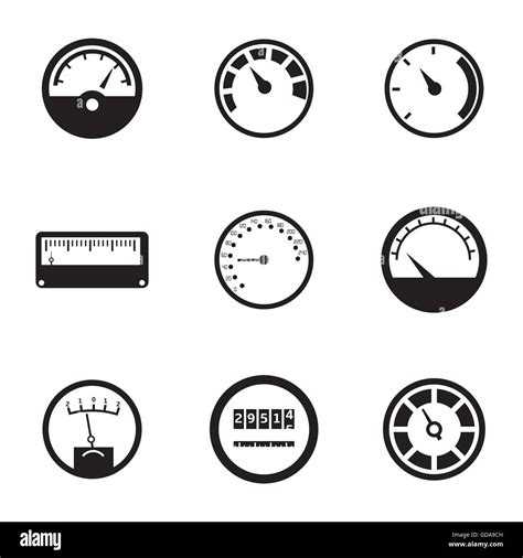 Vector Black Meter Icons Set Stock Vector Image And Art Alamy