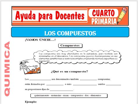 Los elementos químicos para Cuarto de Primaria Ayuda para Docentes