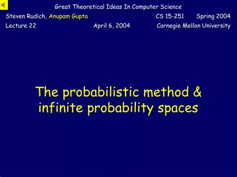 Ppt The Probabilistic Method Infinite Probability Spaces Powerpoint Presentation Id