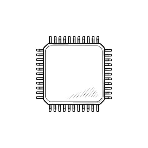 Premium Vector Computer Chip Hand Drawn Outline Doodle Icon Circuit