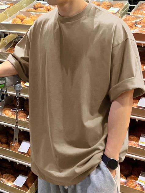 Dazy Men Cotton Solid Drop Shoulder Tee Shein Usa