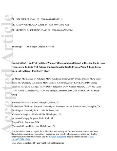 Pdf Consistent Safety And Tolerability Of Valtoco® Diazepam Nasal