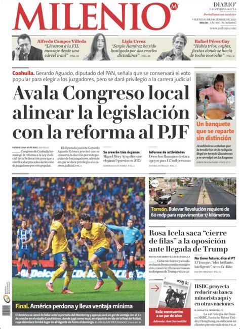 Periódico Milenio Laguna México Periódicos De México Edición De