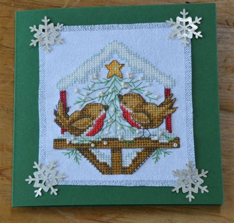 Robins Card Holiday Cross Stitch Patterns Cross Stitch Bird Cross