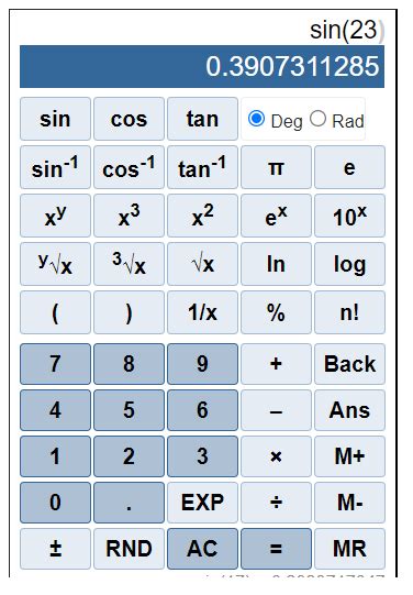Use The Above Given Table As A Calculator To Find The Sine O Quizlet