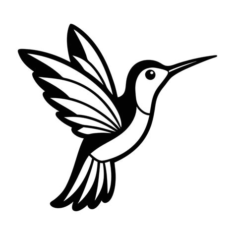 A Black And White Hummingbird On A White Background 53661658 Vector Art