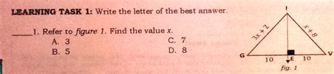 Solved Learning Task Write The Letter Of The Best Answer Refer