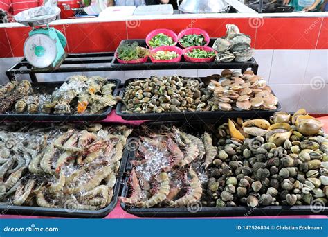 Seafood At The Night Market Kota Kinabalu Sabah Borneo Malaysia Asia