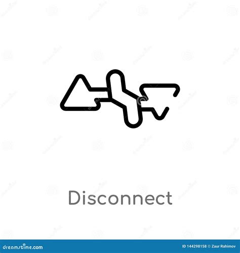 Outline Disconnect Vector Icon Isolated Black Simple Line Element Illustration From User