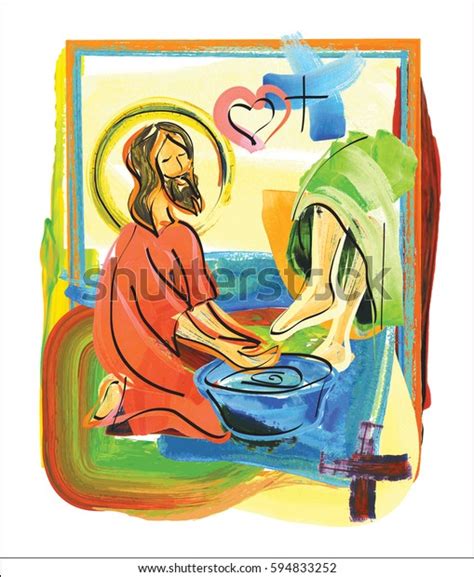 Washing Feet Clip Art