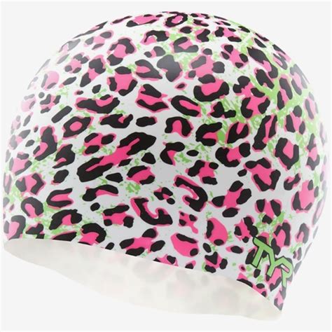 Шапочка для плавания TYR Leopard Silicone Swim Cap (O/S, 960 Мульти ...