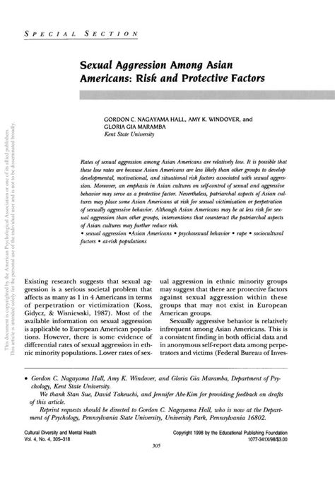 Sexual Aggression Among Asian Americans Risk And Protective Factors