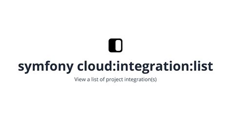 Symfony Cloudintegrationlist Fig