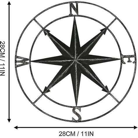 Metal Compass Mural Decoration Nautical Decoration Bedroom Living Room Garden Office Wall