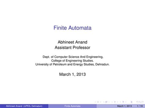 14 Finite Automaton With ε Moves Pptx