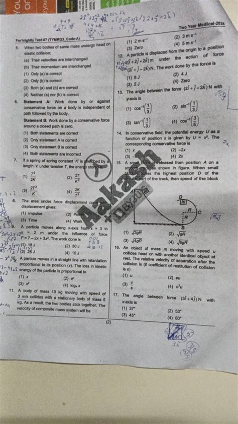 A Particle Moves Along X Axis Fromi X0 To Circulsicpart Of The Track Th