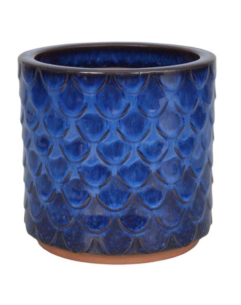 Donica ceramika szkliwiona Cylinder x cm niebieski CERMAX CERMAX Donice osłonki ceramiczne