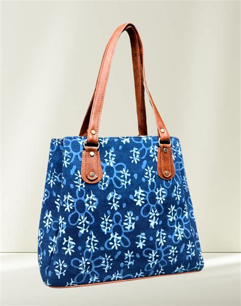 3 Partition Tote Bag For Women Blue Surovi Bags