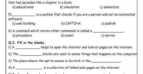 Birla World School Oman Ict Revision Worksheet For Grade 6