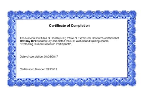 Bird Certificate Pdf