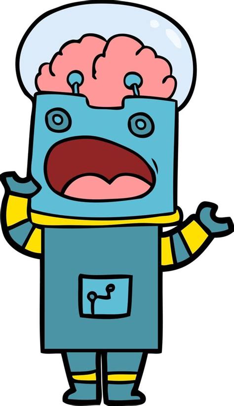 Vector Cartoon Robot 12471861 Vector Art At Vecteezy