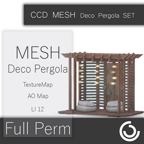Second Life Marketplace Mesh Deco Pergola Set
