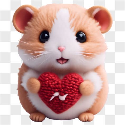 Descarga Hamster Kawaii Sosteniendo Un Corazón Kawaii En Línea Creative Fabrica