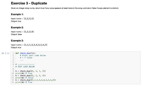 Solved Exercise 3 Duplicate Given An Integer Array Nums