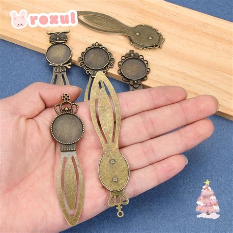 Roxul 1 5pcs เหล็กโลหะบุ๊คมาร์ค Diy Retro ของขวัญสําหรับเพื่อน Cabochon
