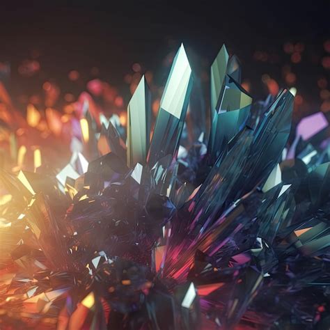 Premium Ai Image Shiny Iridescent Crystal Glass Prisms With Color Spectrum Rays